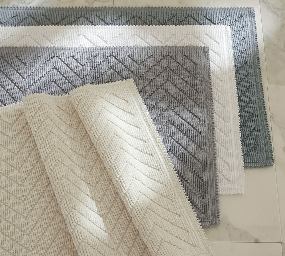 Chevron Sculpted Bath Mat | Pottery Barn