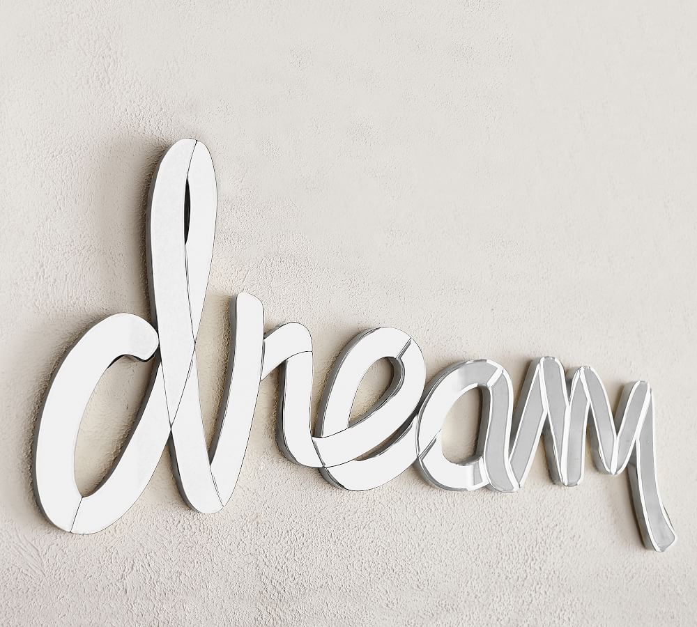 Antiqued Beveled Mirror Dream Sign | Pottery Barn