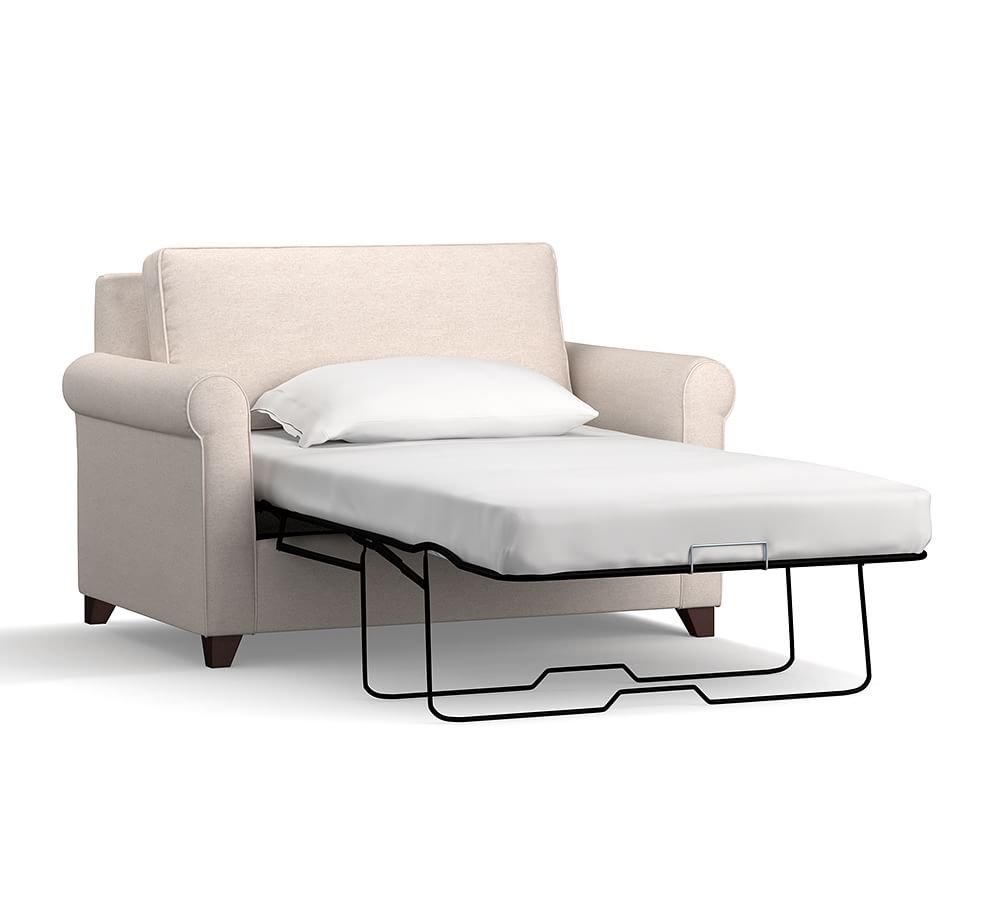 Cameron Roll Arm Upholstered Sleeper Sofa with Memory Foam Mattress ...