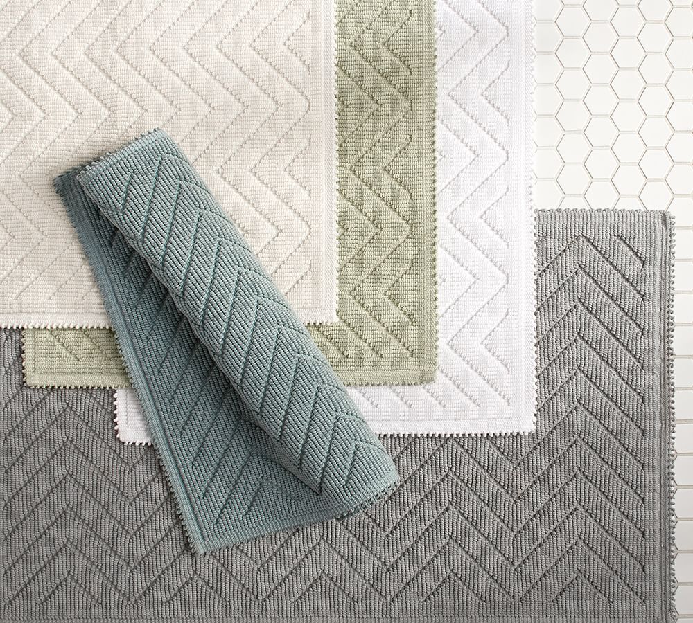 Chevron Sculpted Bath Mat | Pottery Barn