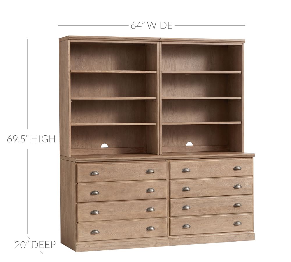 Printer's 64" x 69.5" Bookcase | Pottery Barn