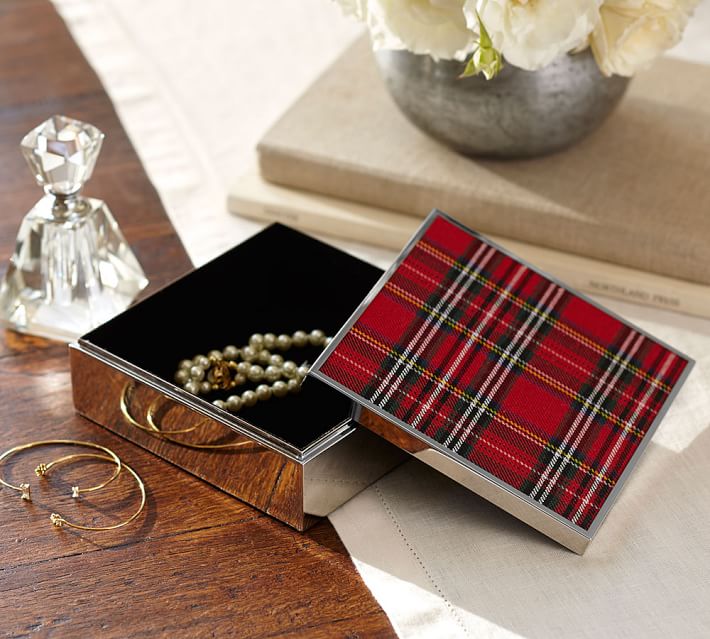 Red Plaid Pattern Box | Pottery Barn