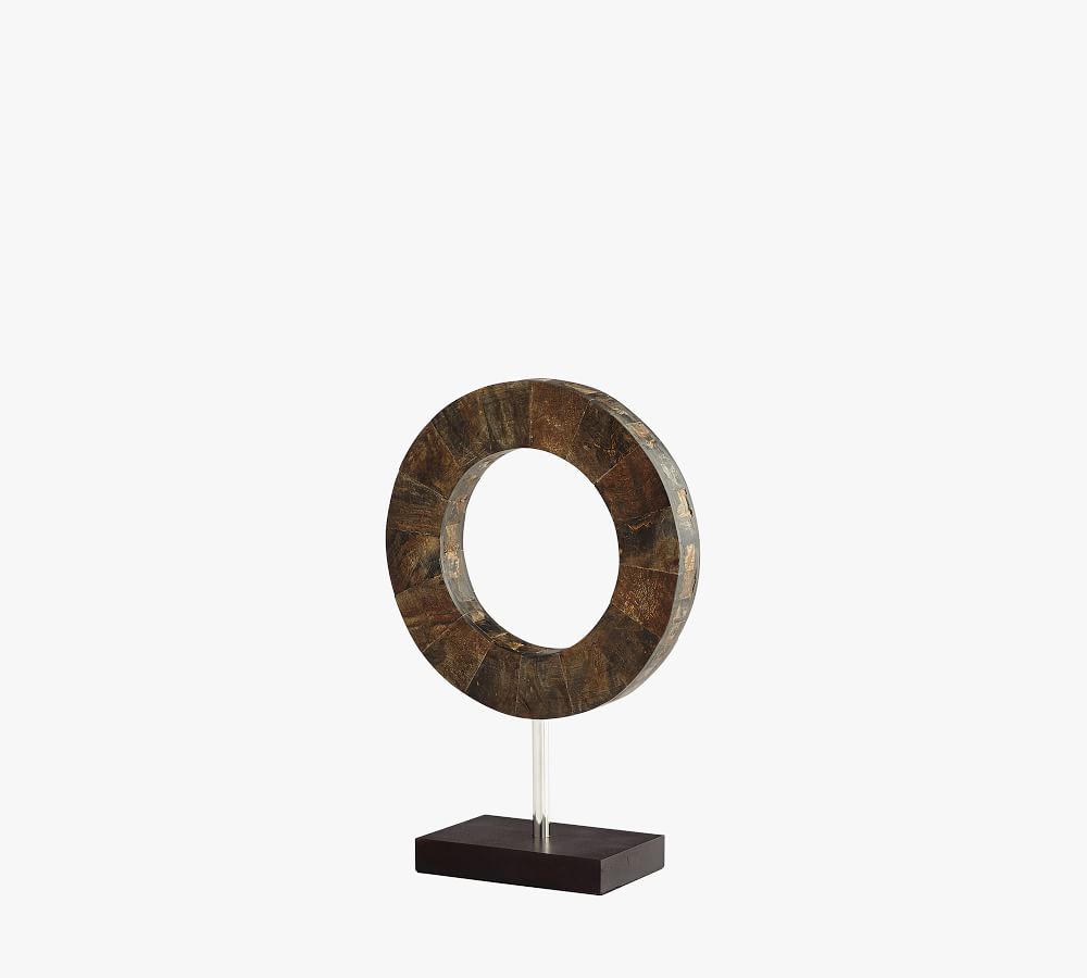 Nataly Recycled Wood Sculpture on Iron Stand | Pottery Barn