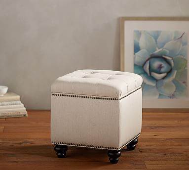 Martin Upholstered Storage Cube | Pottery Barn