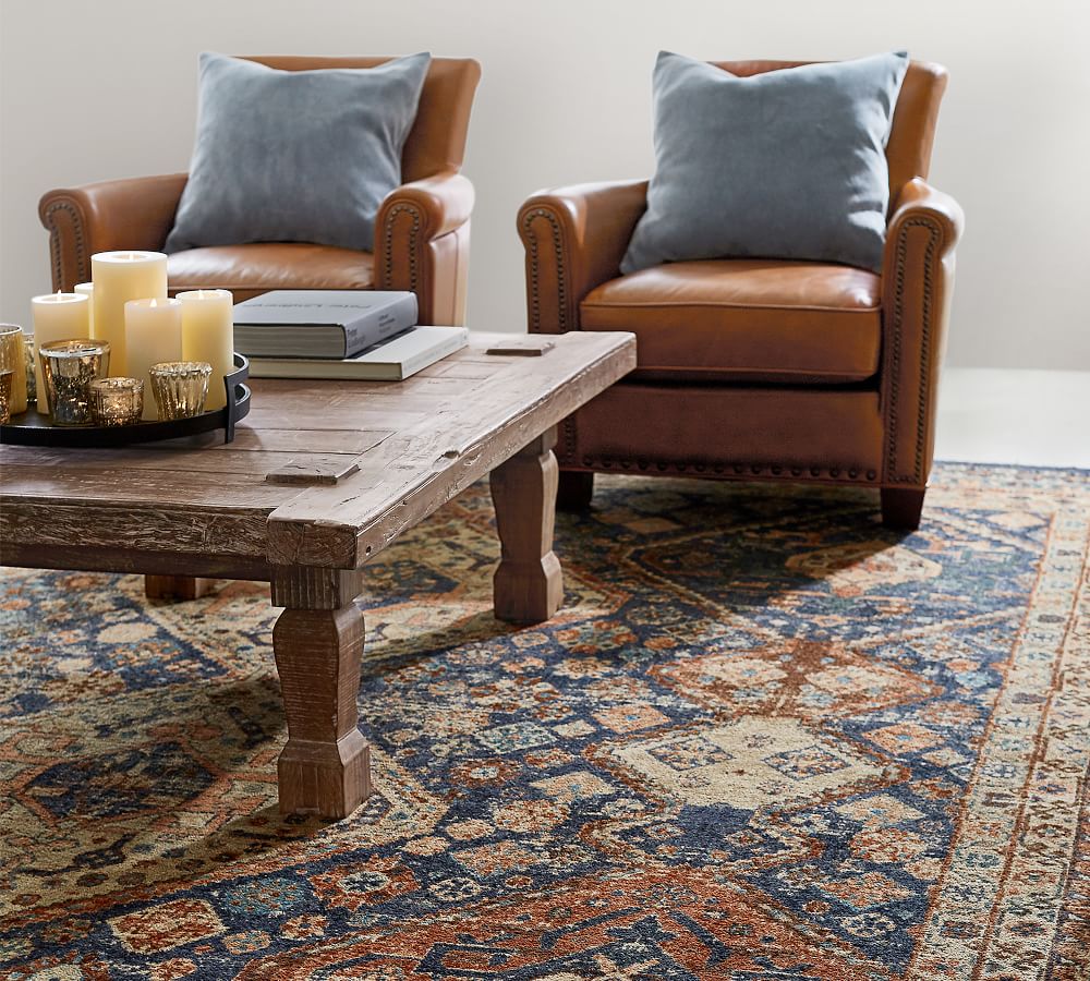 Blue Multi Mahalia Printed Rug | Patterned Rugs | Pottery Barn