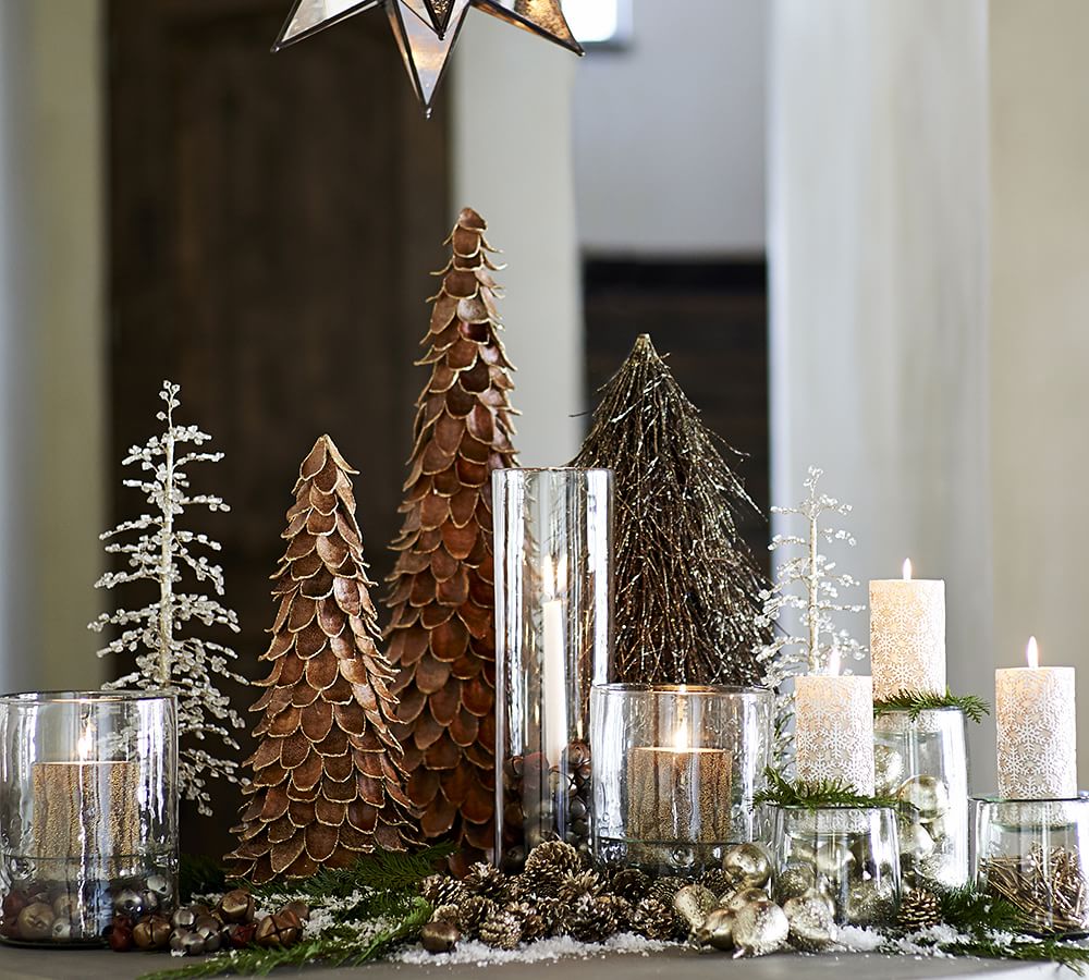 Gold Shimmer Shagged Tree | Pottery Barn