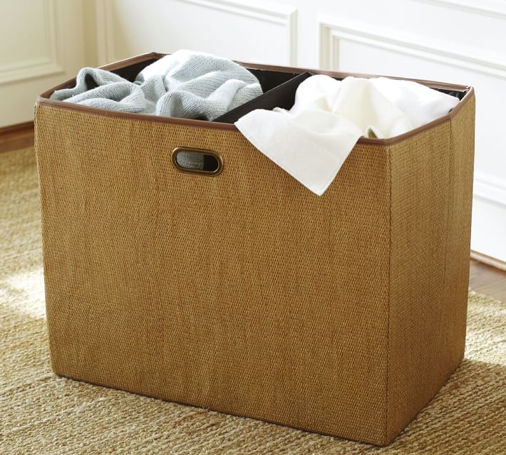 Paloma Collapsible Divided Hamper | Pottery Barn