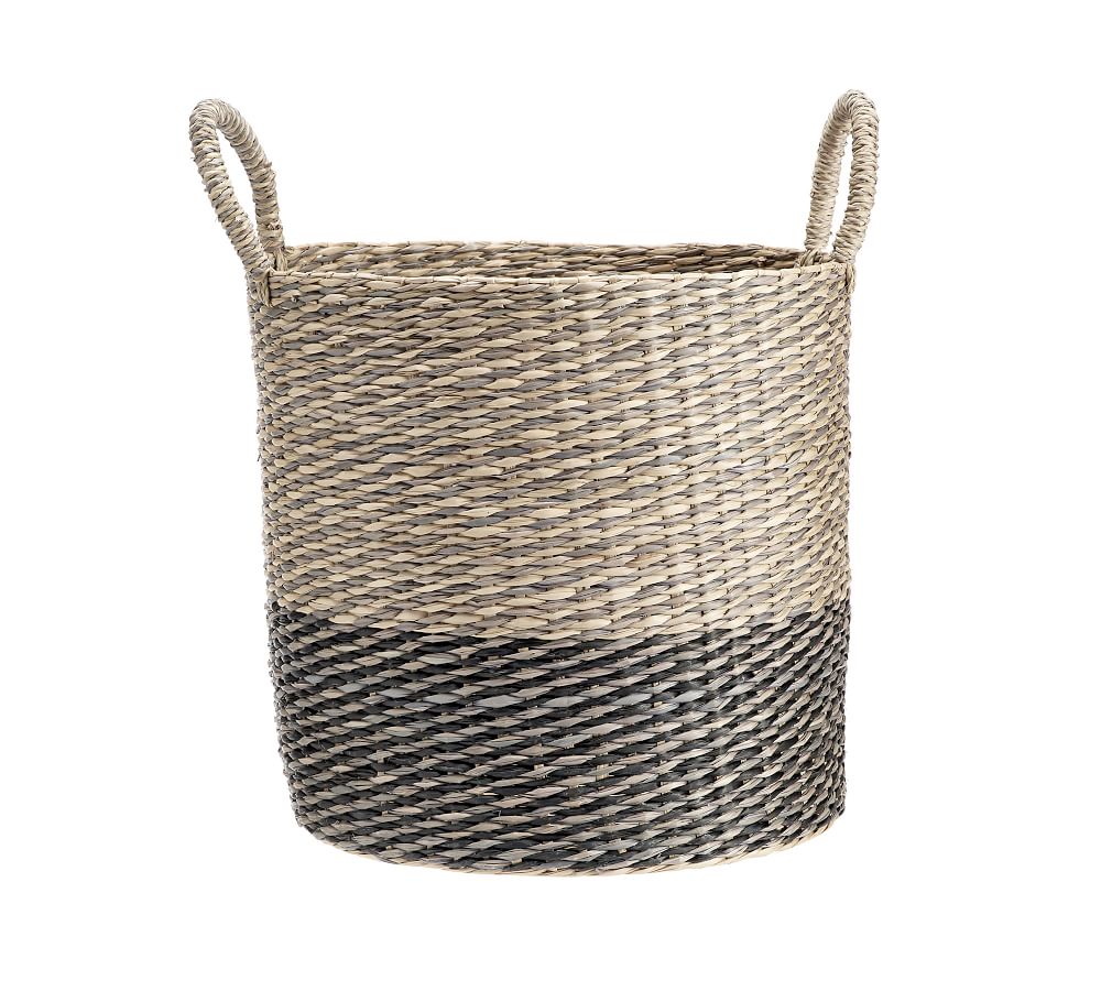 Lisbon Seagrass Two-Tone Tote Baskets | Pottery Barn