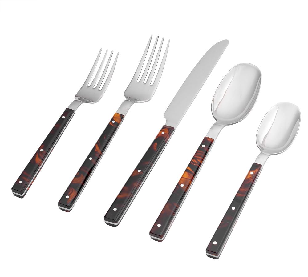 Monique Lhuillier Devon Tortoise Shell Flatware | Pottery Barn