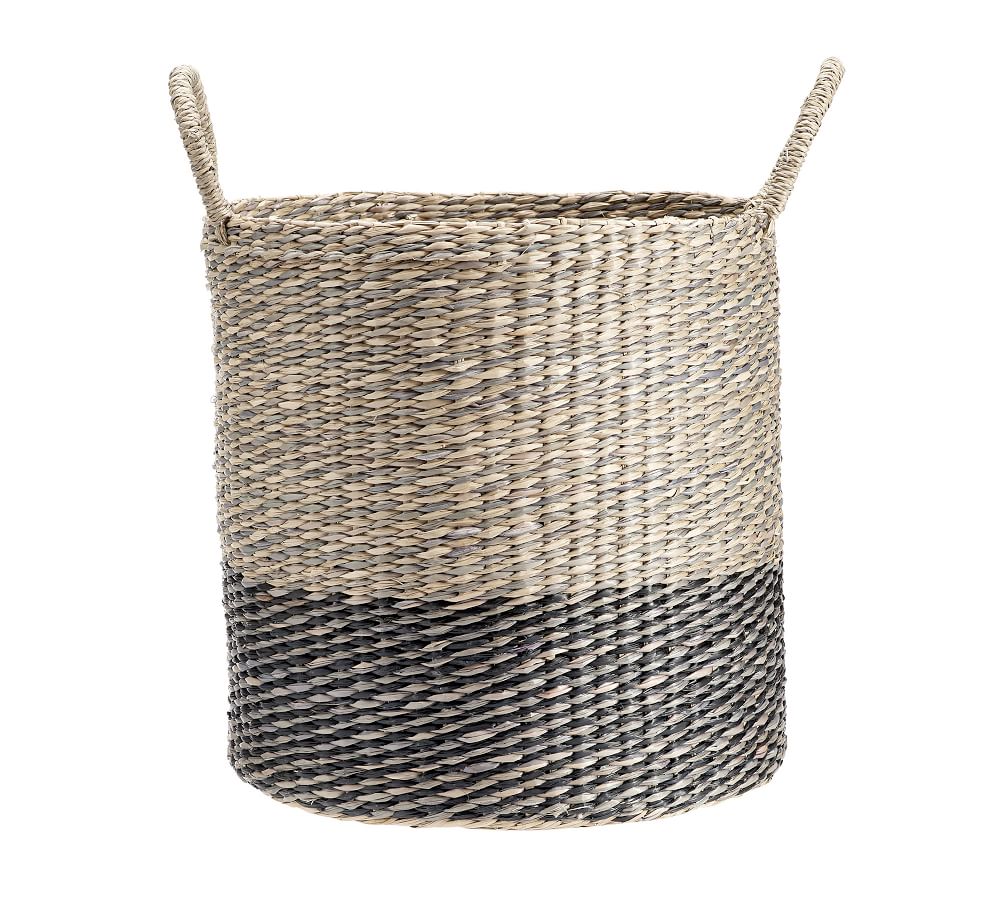 Lisbon Seagrass Two-Tone Tote Baskets | Pottery Barn
