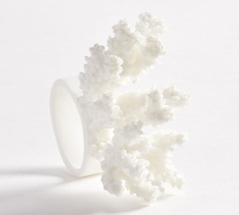 White Coral Napkin Rings - Set of 4 | Pottery Barn