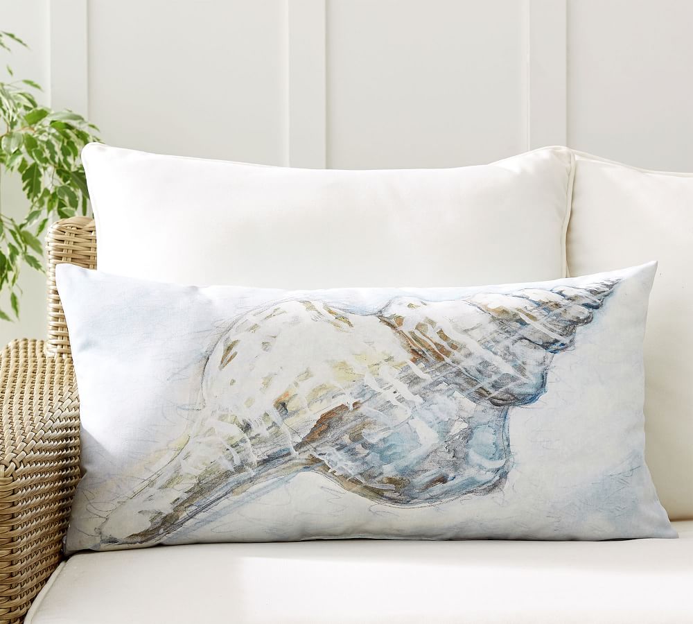 Pacific Shell Printed Indoor/Outdoor Lumbar Pillow | Pottery Barn