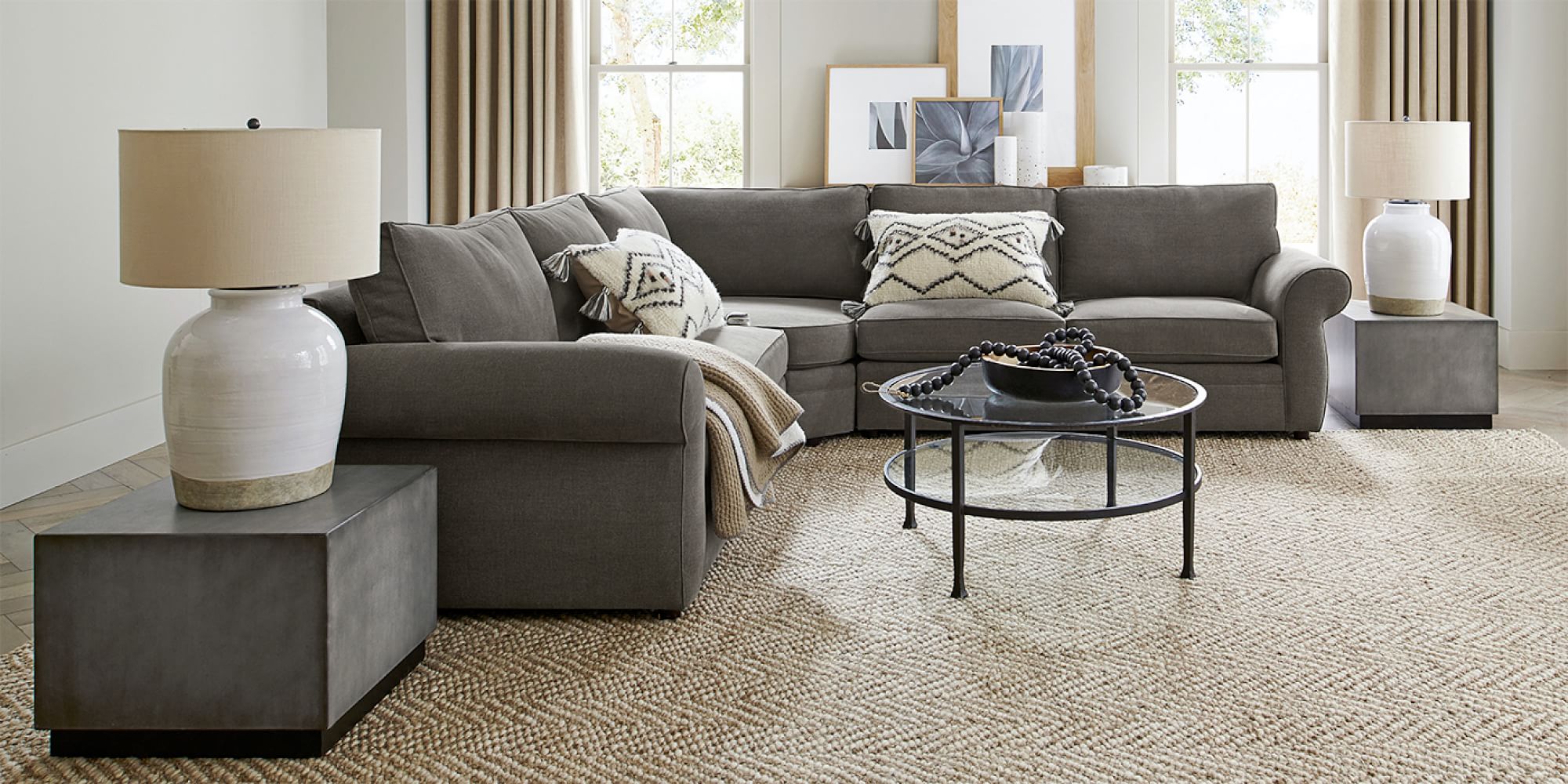 Pearce Upholstered 3-Piece L-Sectional with Wedge | Pottery Barn