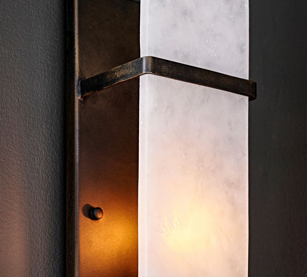 Windham Alabaster Tile Sconce | Pottery Barn