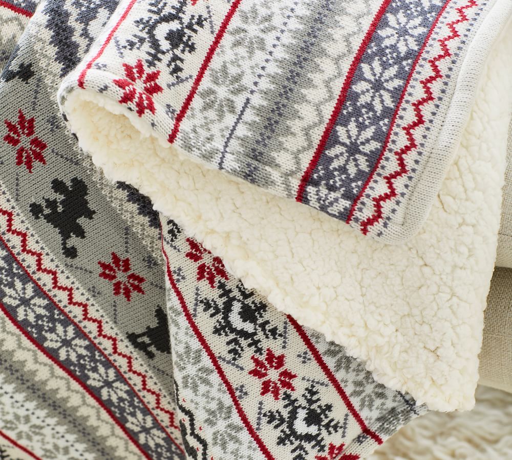 Disney Mickey Mouse Fair Isle Throw | Pottery Barn