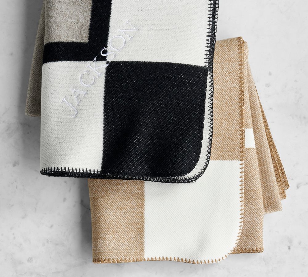 Personalized Windowpane Throw | Pottery Barn