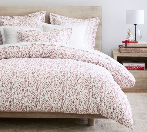 Candy Canes Percale Sheet Set | Pottery Barn