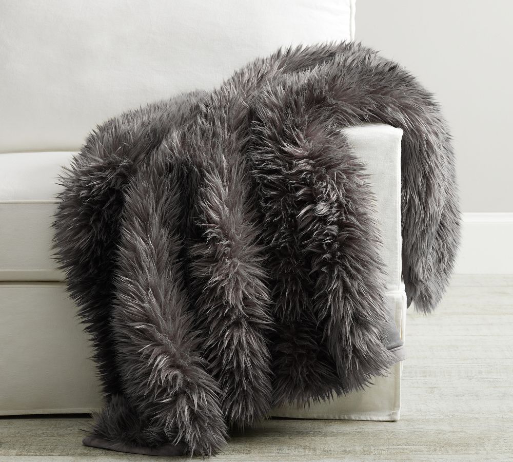 Luxe Faux Fur Throw | Pottery Barn