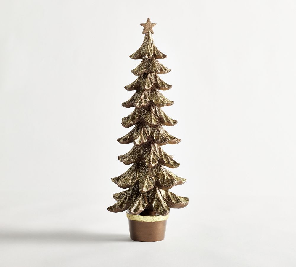 Handcrafted Glittery Decorative Trees | Pottery Barn
