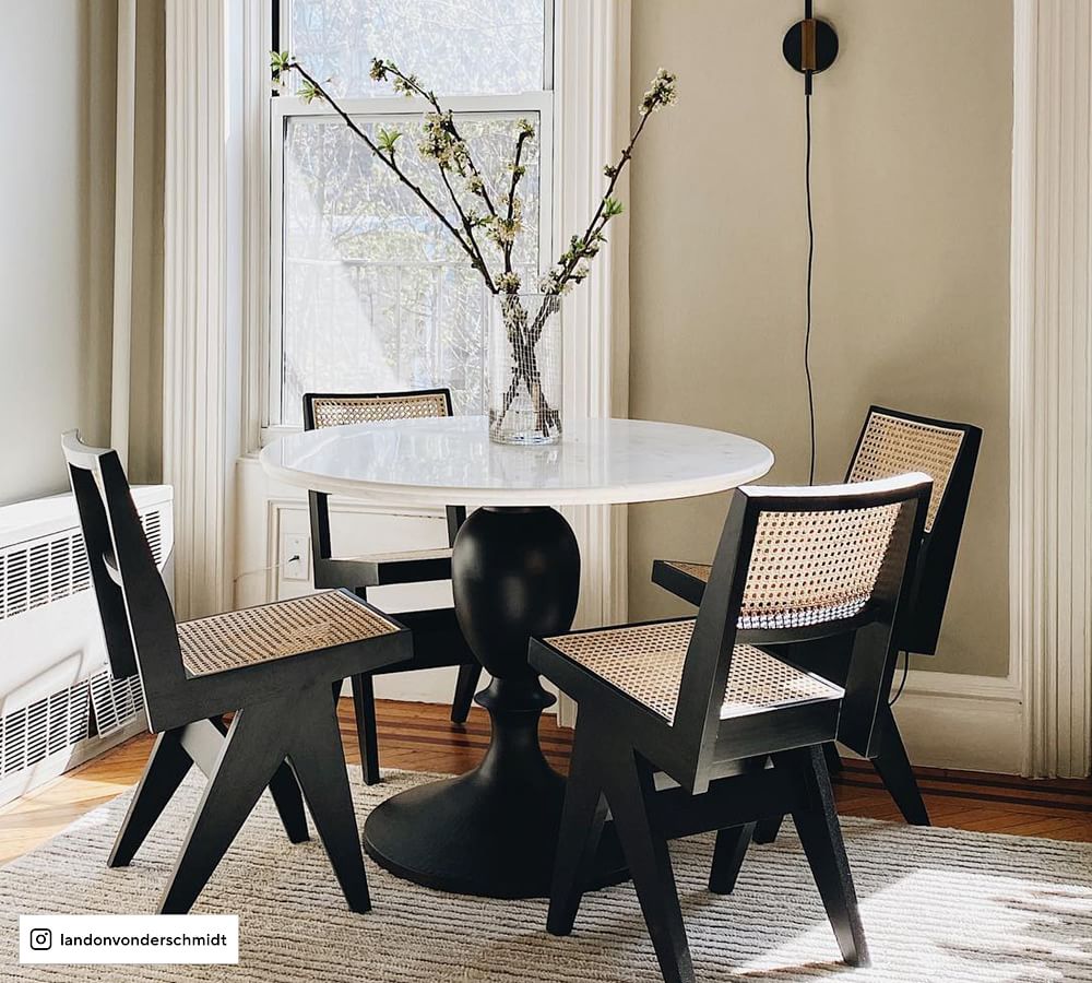 Chapman Round Marble Pedestal Dining Table | Pottery Barn