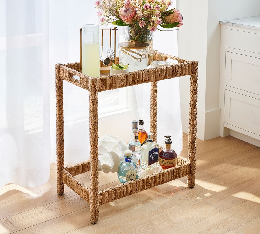 Malibu 36" Woven Bar Console | Pottery Barn