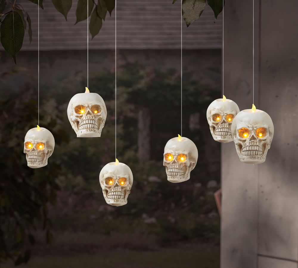 Hanging Skull LED String Lights - Set of 6 | Pottery Barn