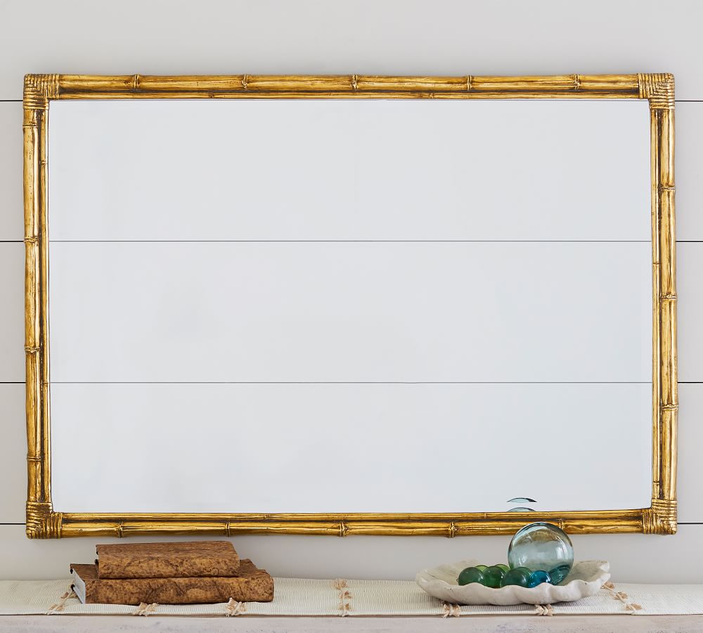 Bamboo Gold Accent Wall Mirror | Pottery Barn