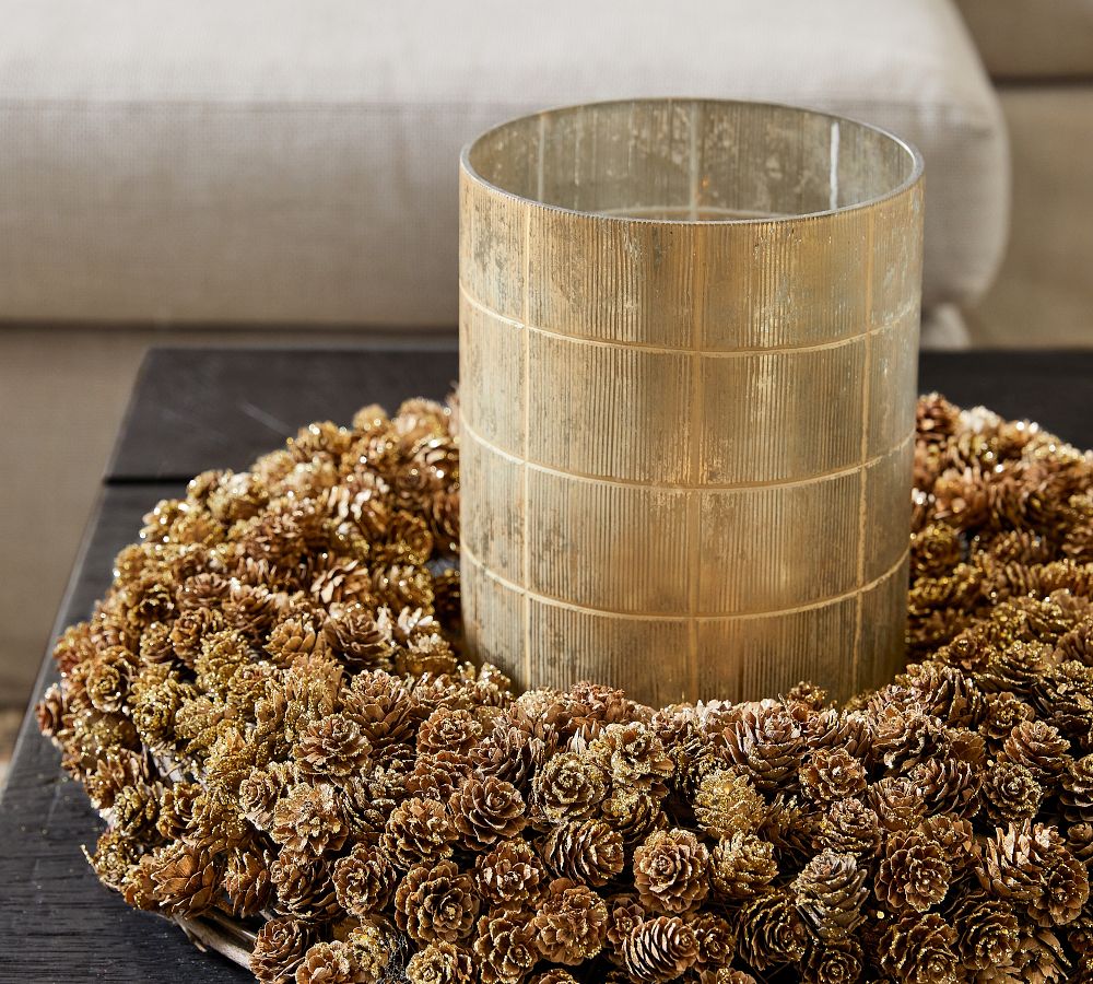 Linen Textured Glass Hurricanes | Pottery Barn