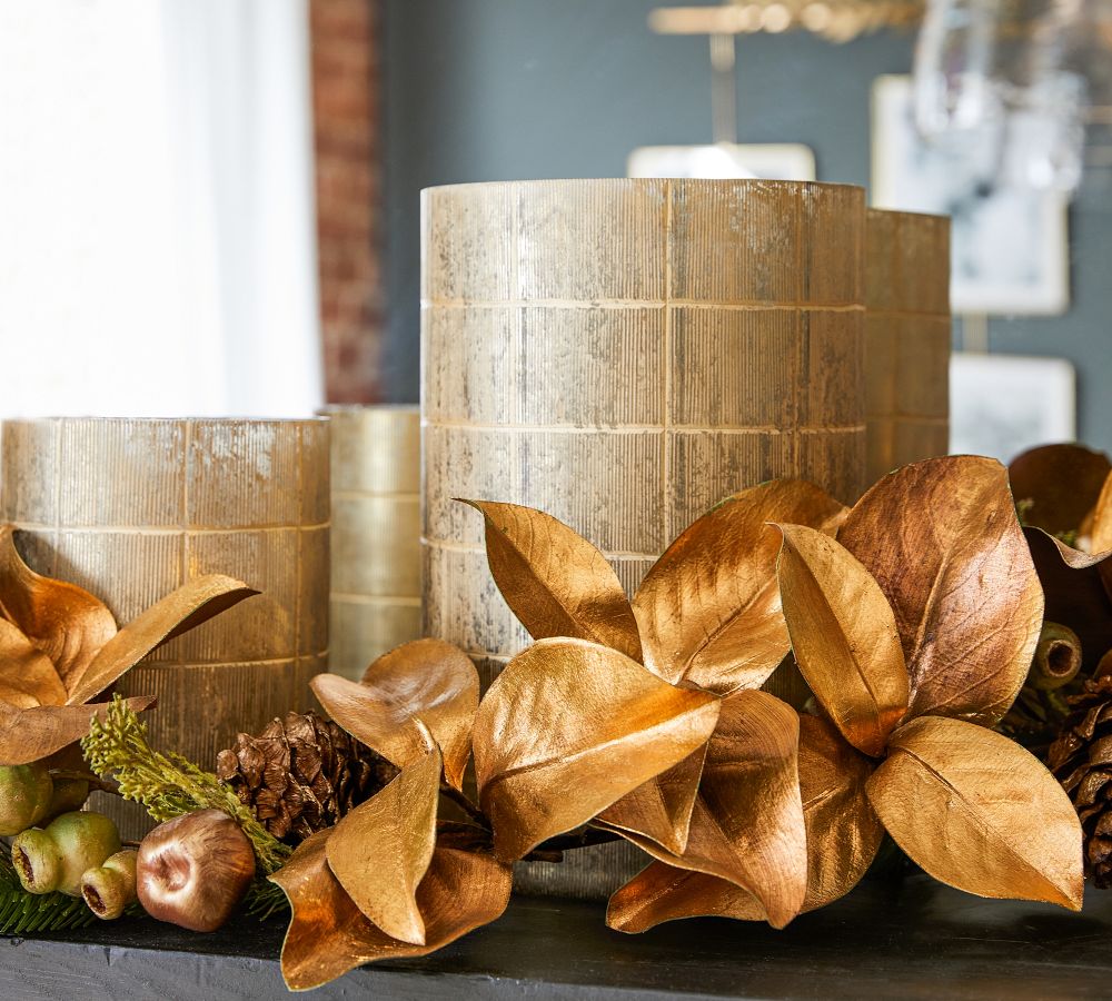 Linen Textured Glass Hurricanes | Pottery Barn