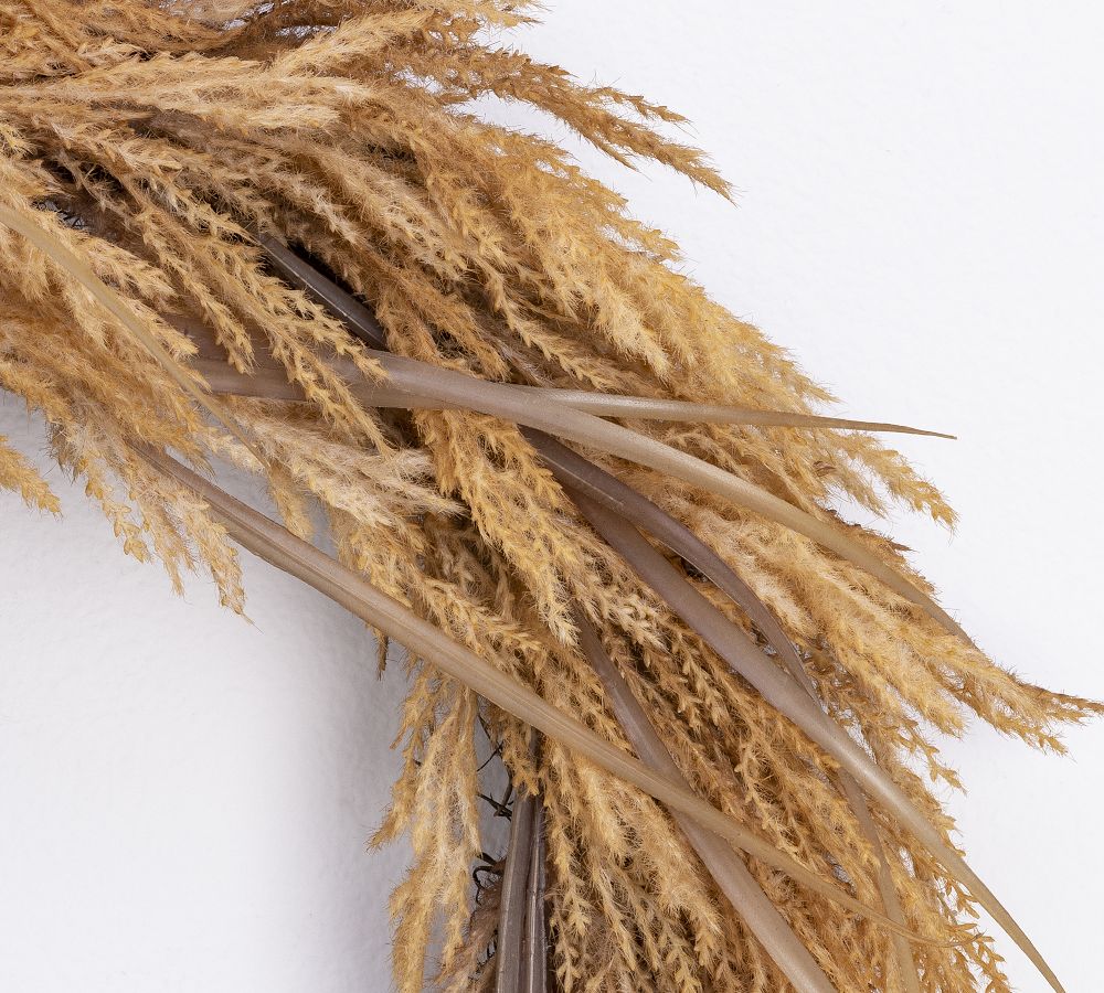 Faux Pampas Grass Wreath - 28" | Pottery Barn