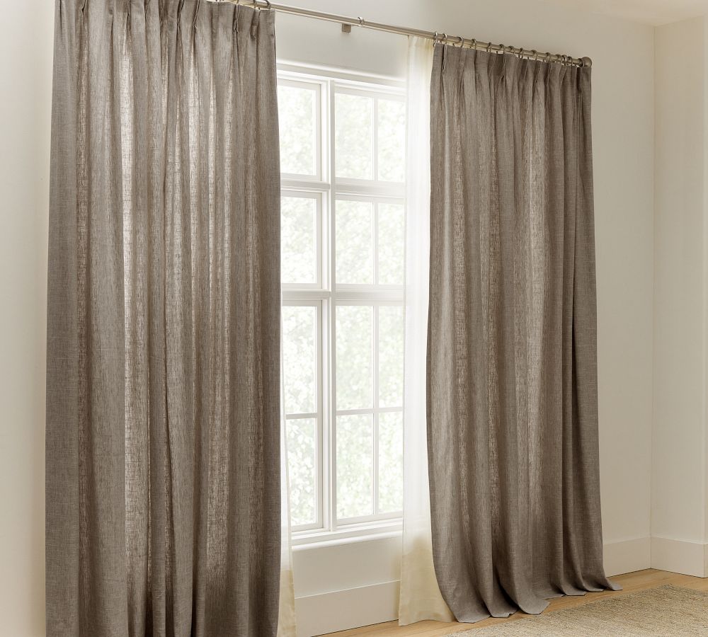 Emery Linen Pinch Pleat Curtain | Pottery Barn