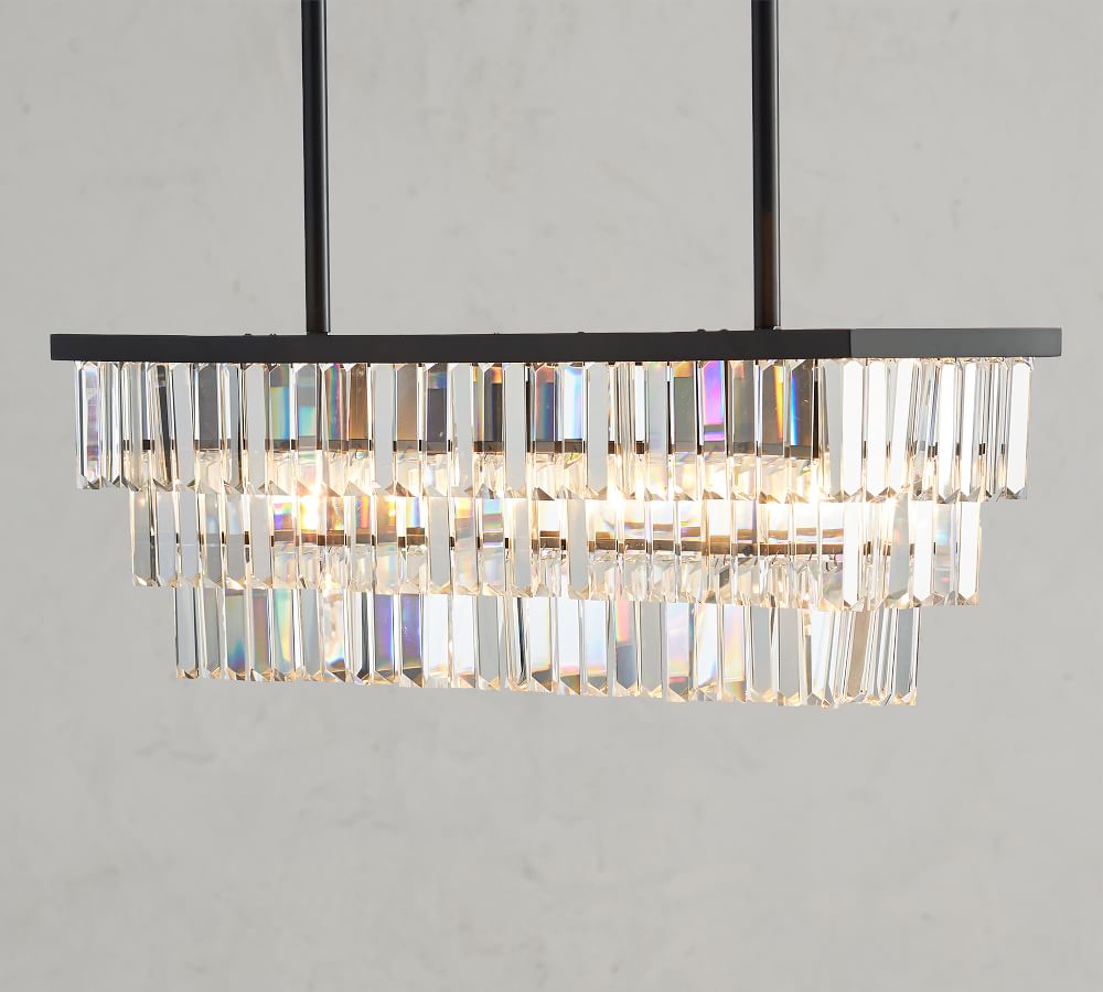 Gemma Crystal Rectangle Chandelier | Pottery Barn