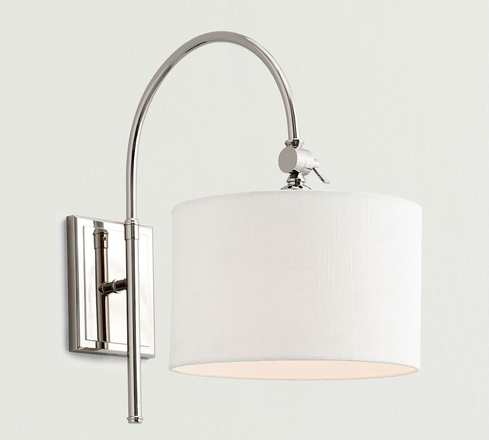 Arc Linen Drum Shaded Sconce | Pottery Barn