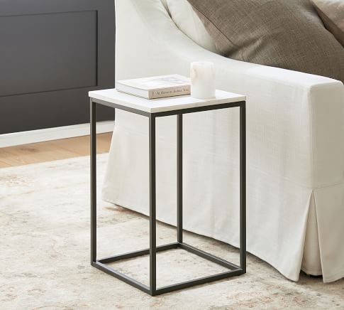 OPEN BOX: Delaney 25" Marble Bunching Table | Pottery Barn