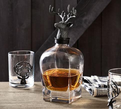Bronze Stag Medallion Double Old Fashioned - Set of 2 | Pottery Barn