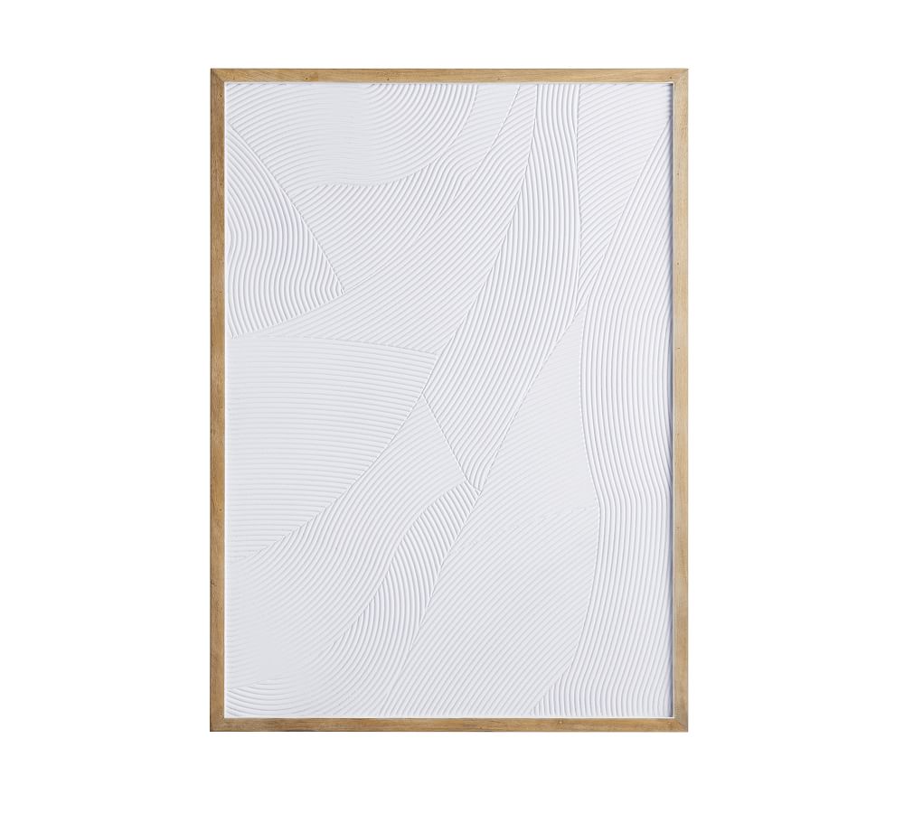 White Waves Plaster Textured Wall Art | Pottery Barn