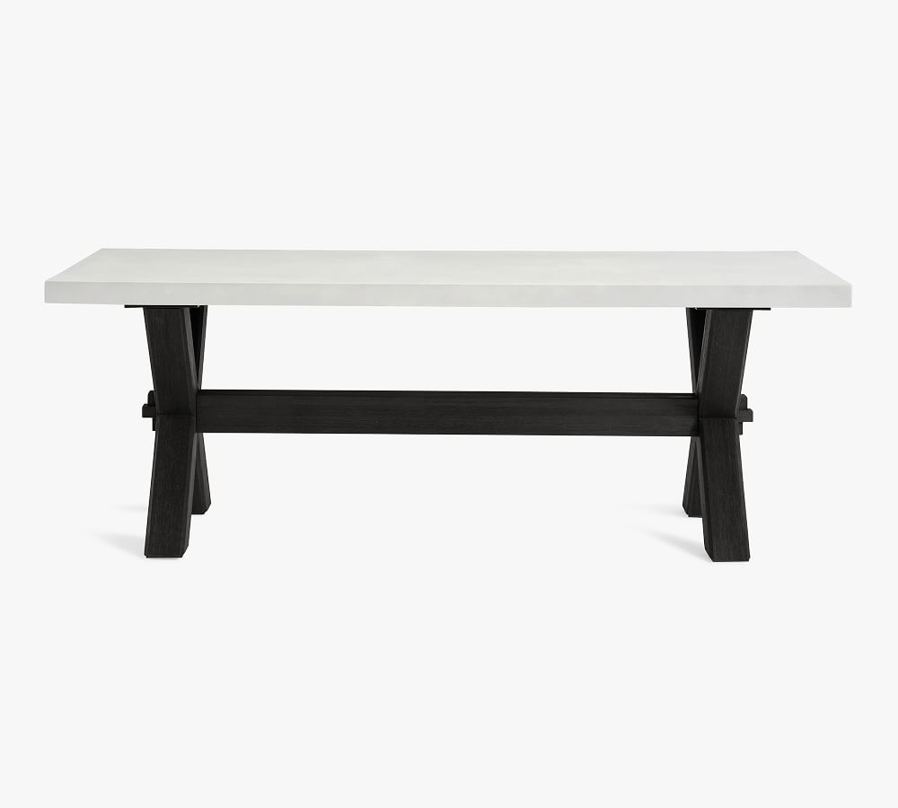Abbott Indoor/Outdoor 84" Concrete & FSC® Acacia Dining Table | Pottery ...