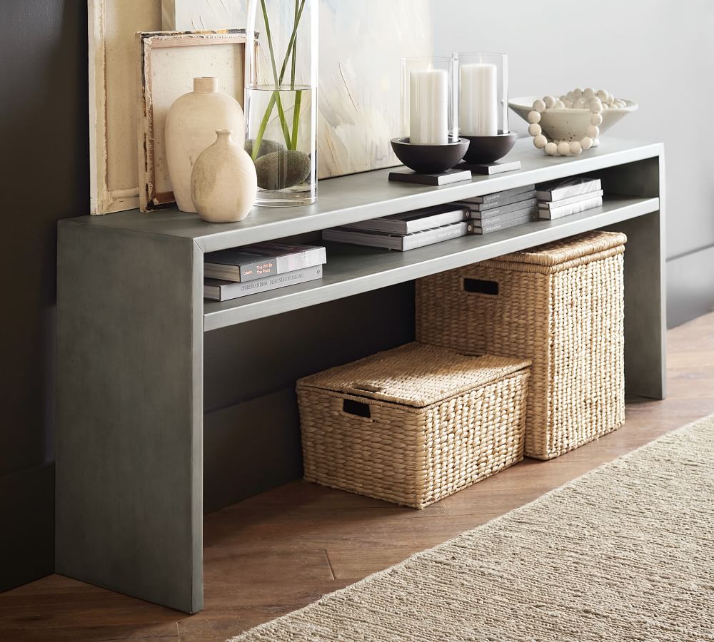 Byron 84" Waterfall Console Table | Pottery Barn