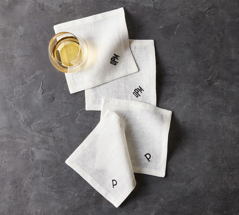 Mason Oversized Linen Coasters, Set of 4 | Pottery Barn
