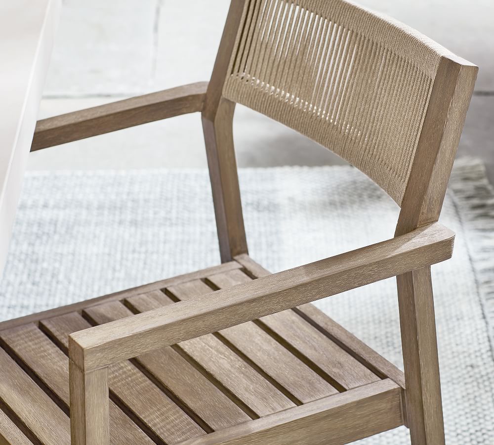 Indio Coastal FSC® Mahogany Rope Dining Chair | Pottery Barn