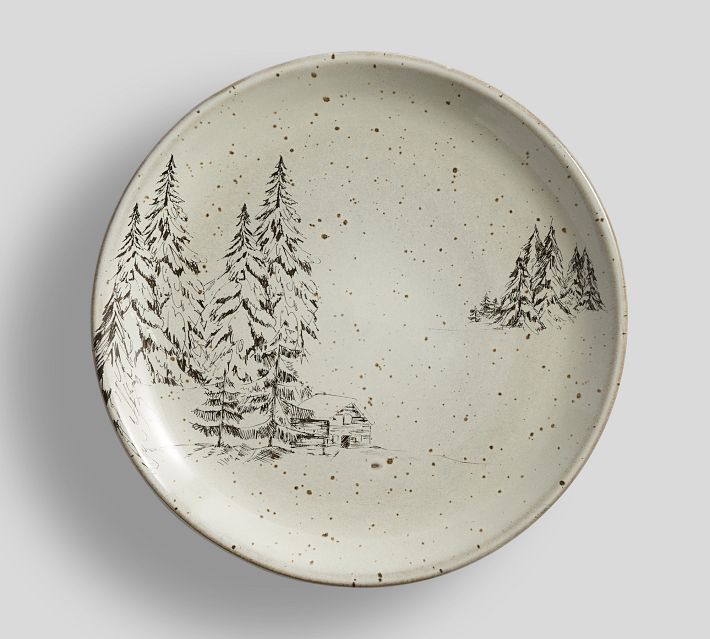 Rustic Forest Stoneware Salad Plates - Set of 4 | Pottery Barn