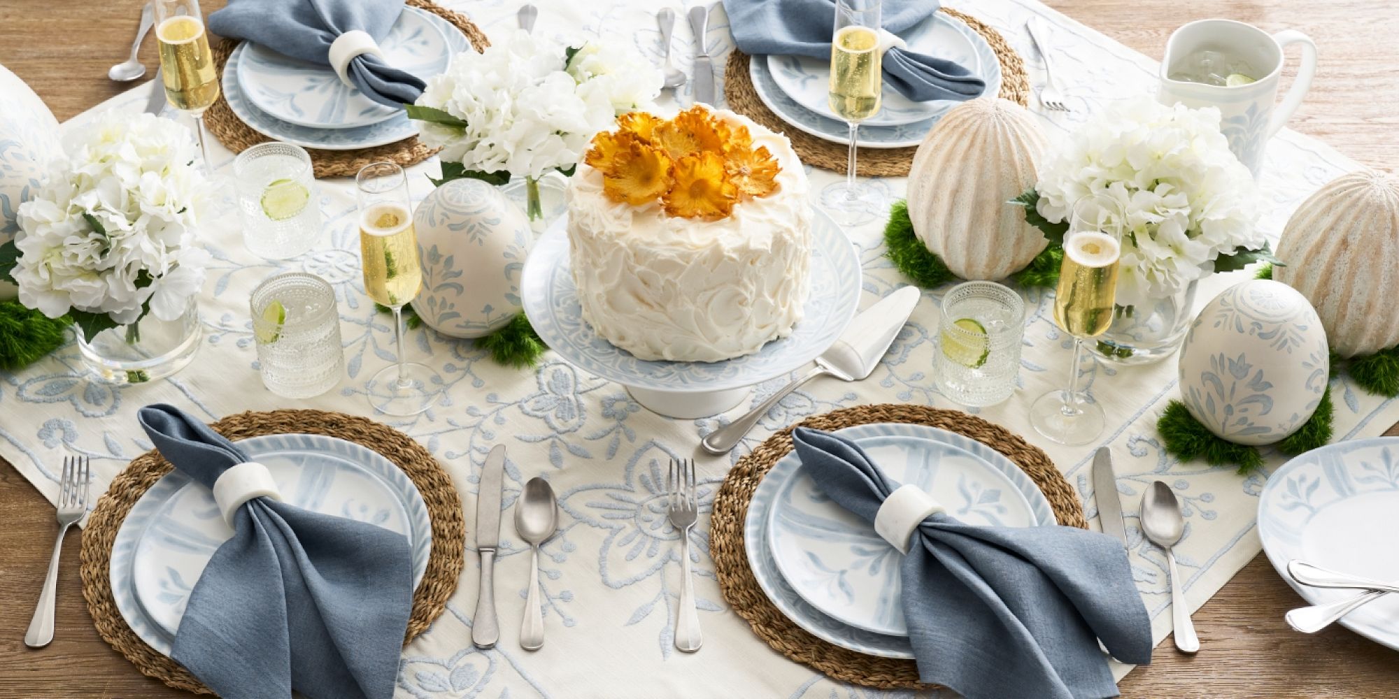 Chambray Hand-Painted Ceramic Eggs | Pottery Barn