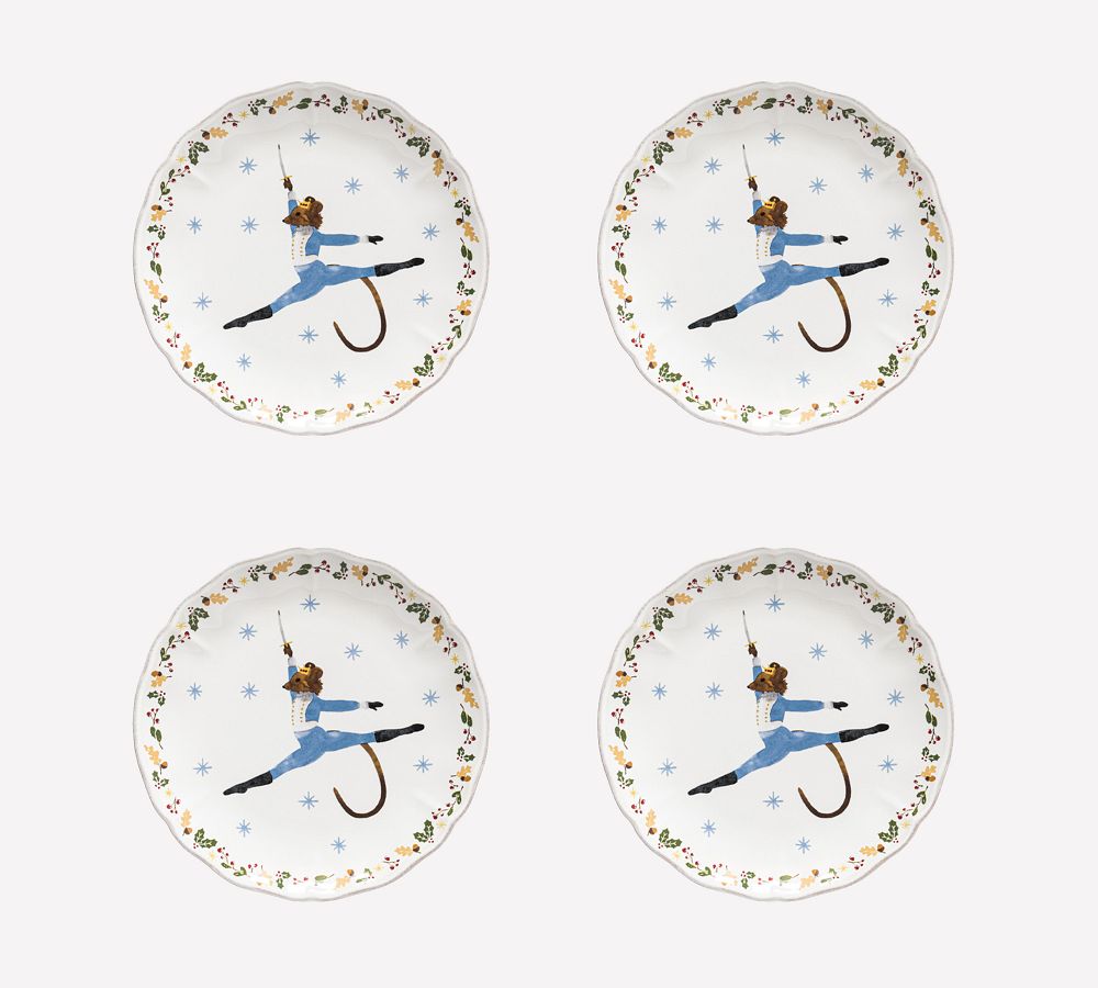 Nutcracker Handcrafted Stoneware Salad Plates - Set of 4 | Pottery Barn