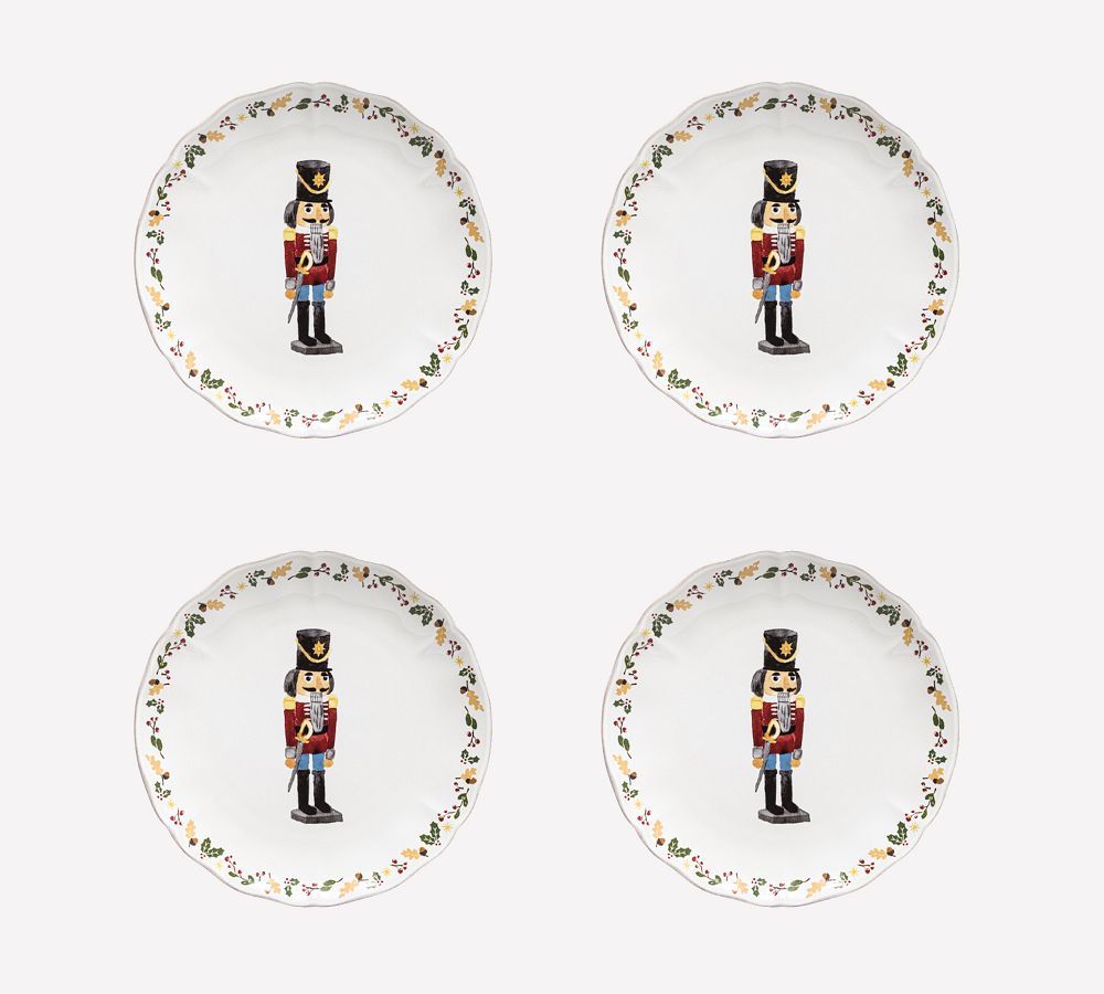 Nutcracker Handcrafted Stoneware Salad Plates - Set of 4 | Pottery Barn