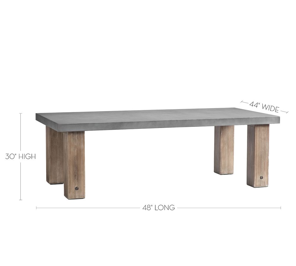Abbott Concrete & FSC® Acacia Grey Chunky Leg Dining Table + Huntington ...