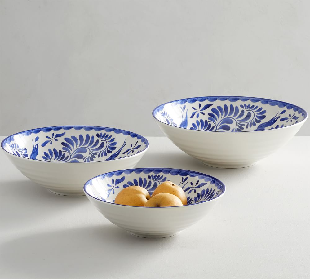 Puebla Melamine Serving Bowls - Set of 3 | Pottery Barn