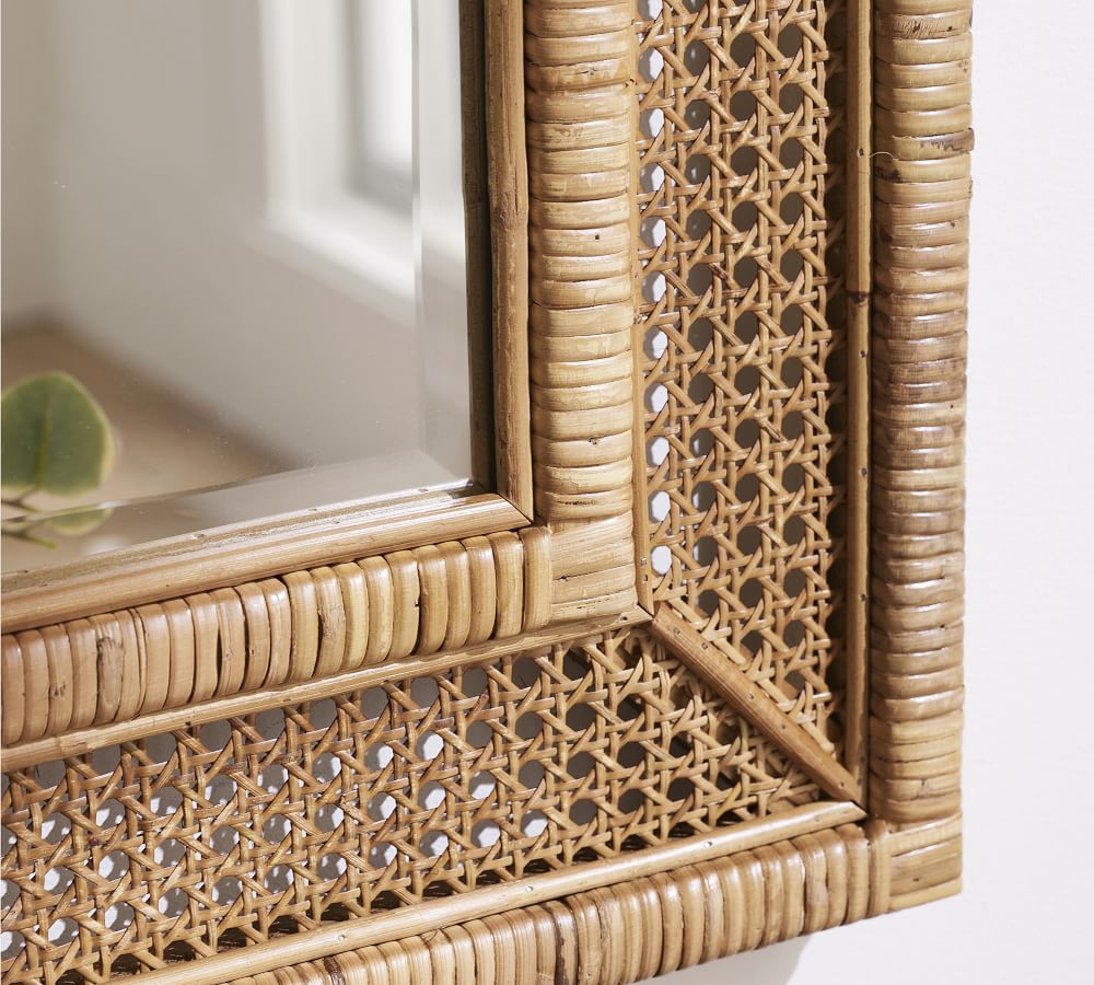 Ash Rattan Wall Mirror, 24" X 36" | Pottery Barn