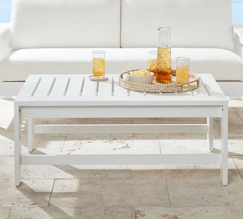 Malibu Rectangular Woven Coffee Table | Pottery Barn