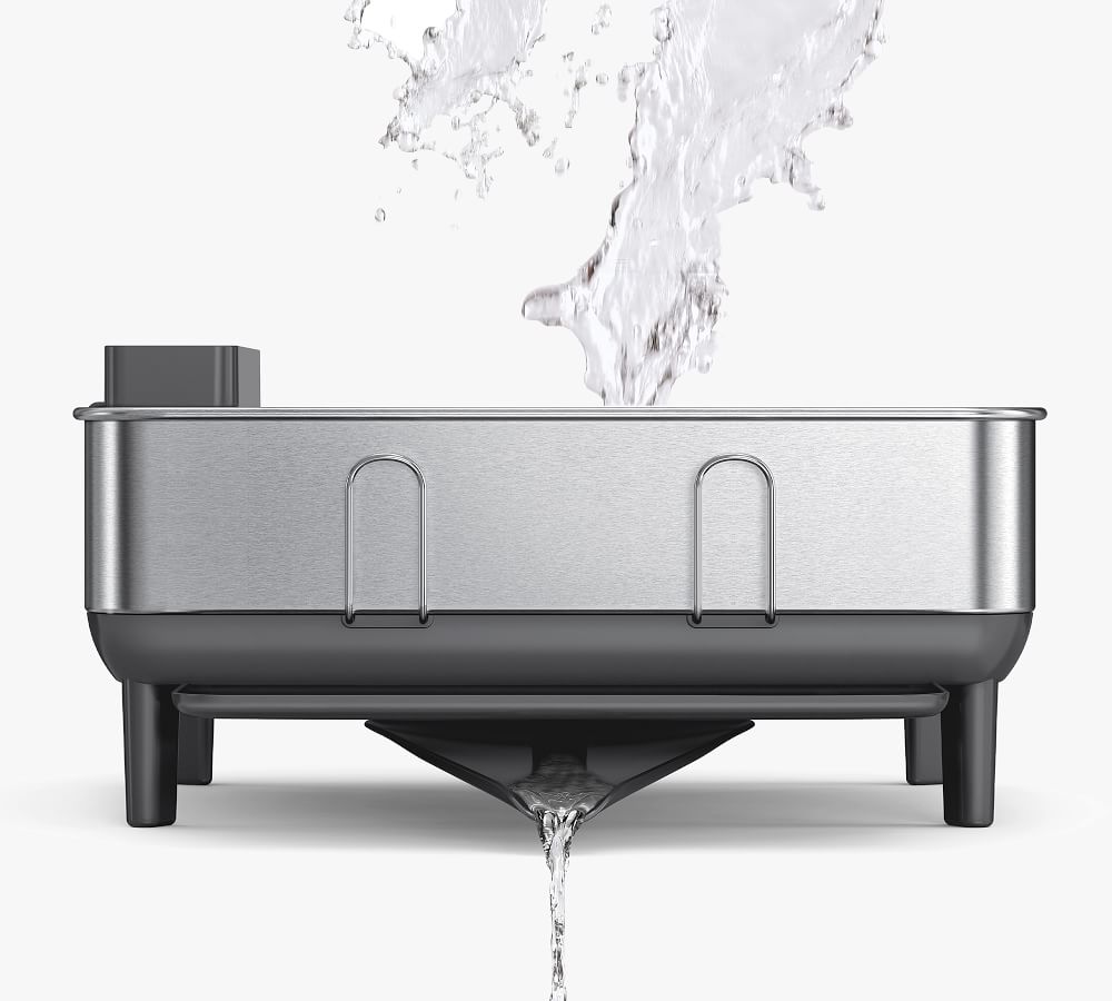 Simplehuman® Compact Steel Dish Drying Rack | Pottery Barn