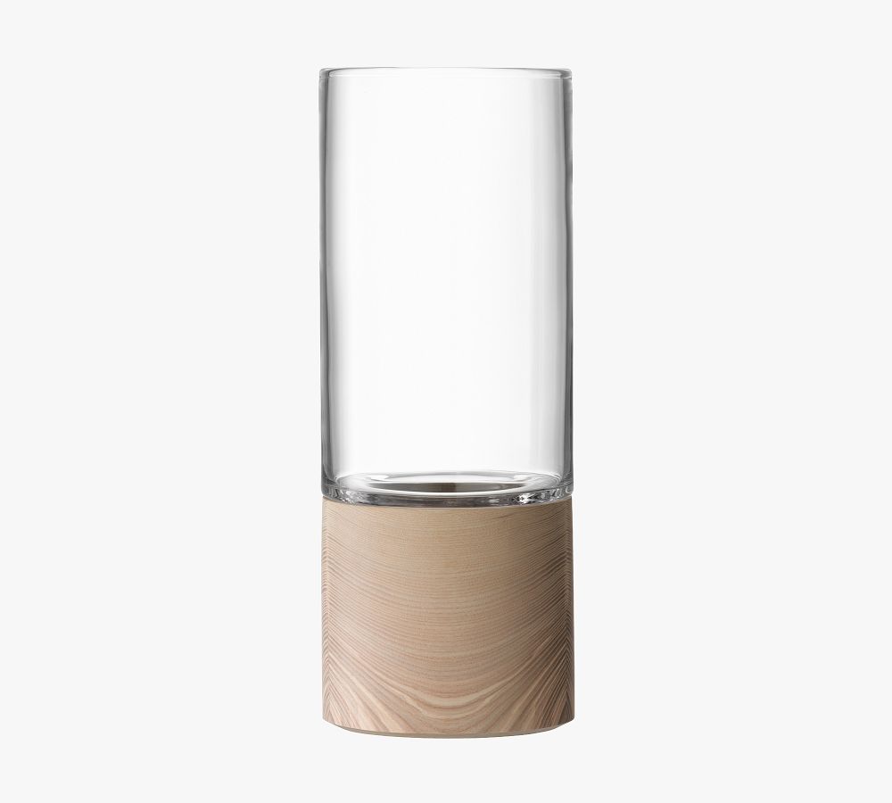 Neutral Two-Tone Glass Hurricane | Pottery Barn